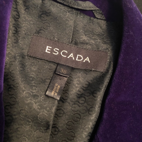Escada | Jackets & Coats | Escada Purple Velvet Blazer Jacket Size 38 ...